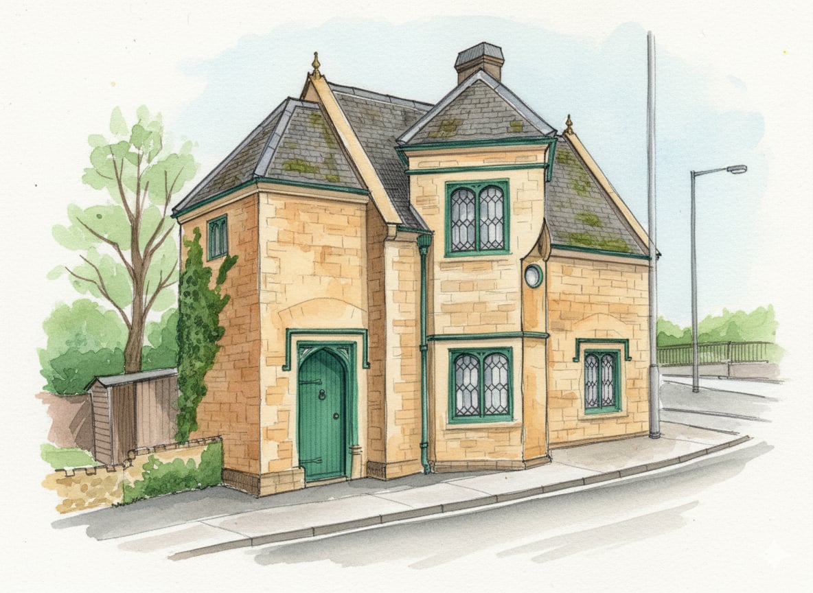 Draw Bridge Toll House: Reference Photo, Sketch & Watercolor