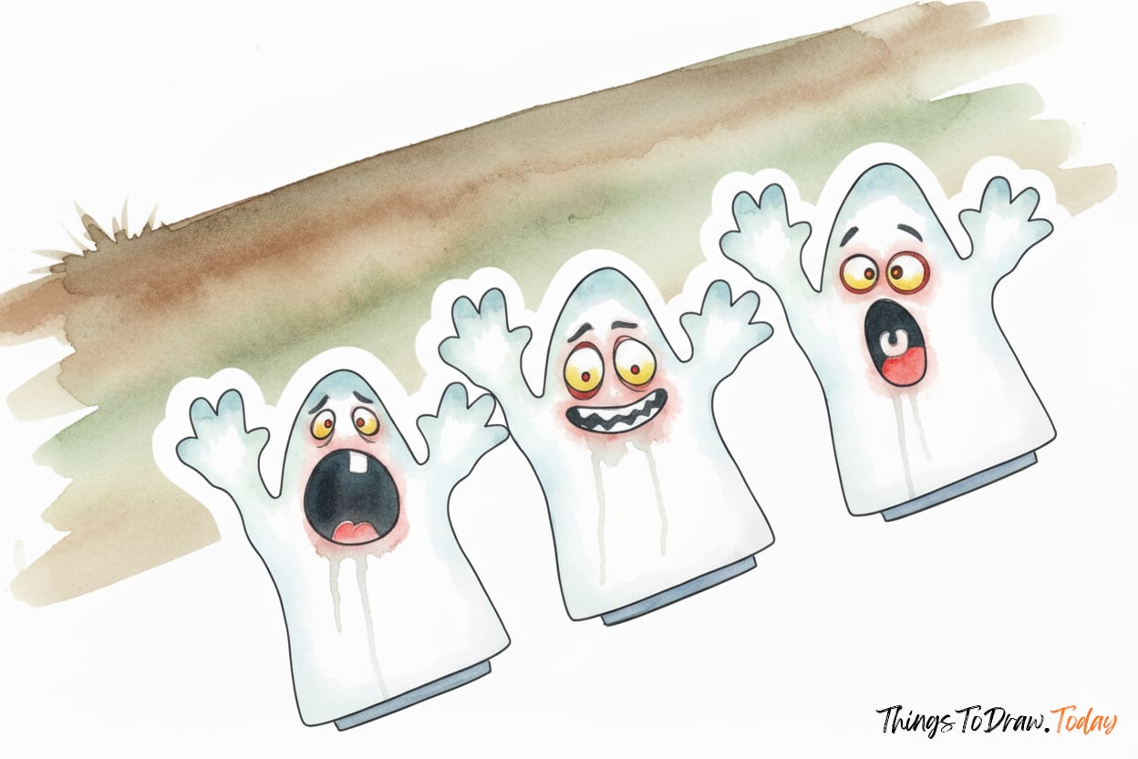 Draw Ghost: Reference Photo, Sketch & Watercolor - Draw'n'Joy